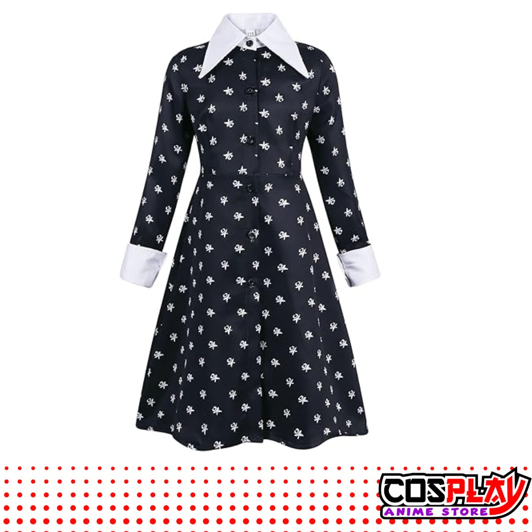 Disfraz Vestido de Merlina Addams Halloween – Cosplay.uy