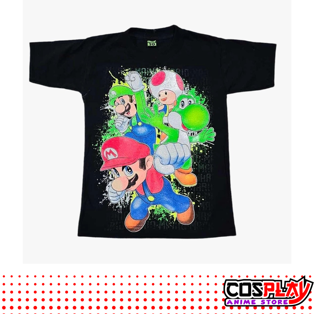 Remera Niño Mario Bros 100% Algodón Brilla en la Oscuridad – Cosplay.uy